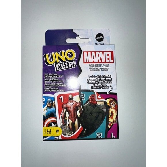 Mattel | Toys | Mattel Marvel Uno Flip Super Heroes Or Villains Card ...